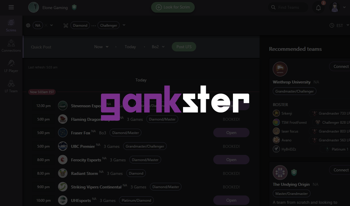 gankster - level up your esports team